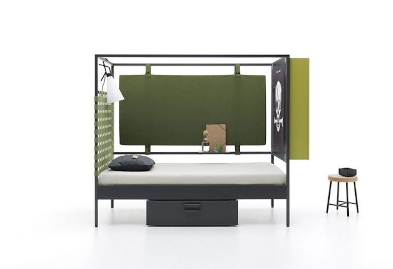 Nook Multifunctional Bed Holds Your Bike and has a TV