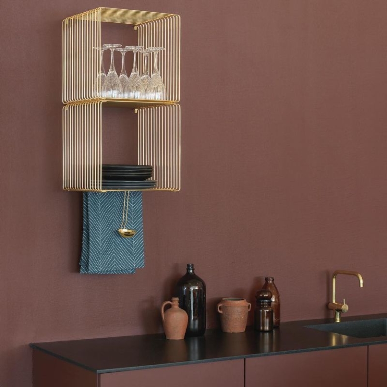 Panton Wire modular shelf doubles as a side table