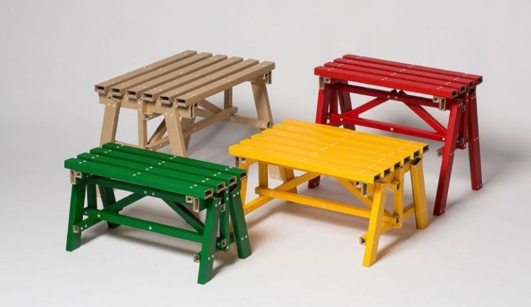 Flat pack lumber table designed entirely with cardboards