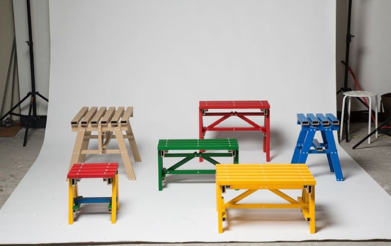Flat pack lumber table designed entirely with cardboards