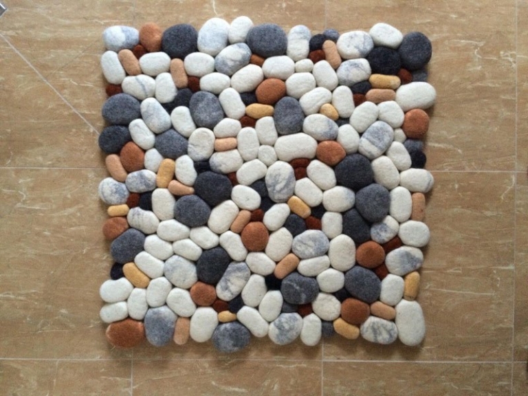 Amazing Felt Rugs that Look Like River Cobbles