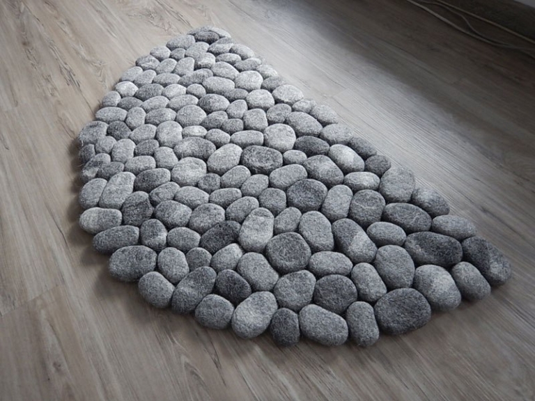 Amazing Felt Rugs that Look Like River Cobbles