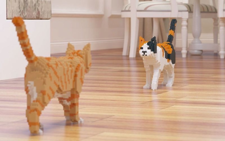 Both kids and adults will go crazy for these Lego cat sculptures