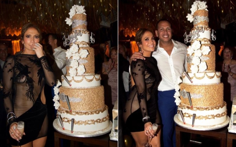Jennifer Lopez celebrates her 48th birthday with a six tiered cake ...