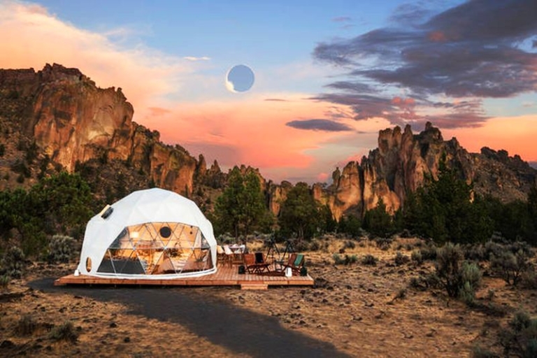 Try your luck witnessing solar eclipse from a private plane and Airbnb dome