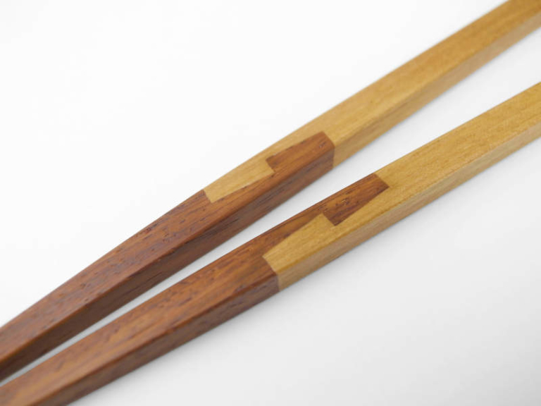 Joint chopsticks feature Japanese traditional wood joinery technique