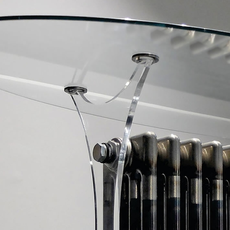 Old radiator converted into a sturdy coffee table