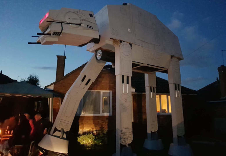 Star Wars fan builds life-size AT-AT Walker replica in his garden