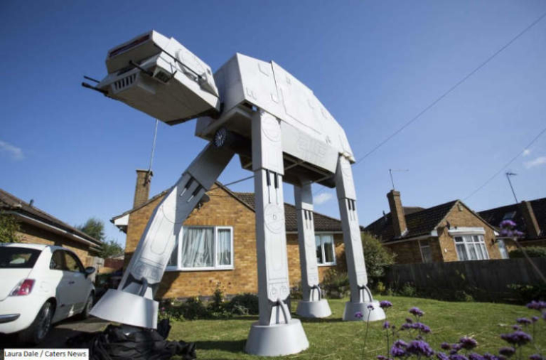 Star Wars fan builds life-size AT-AT Walker replica in his garden