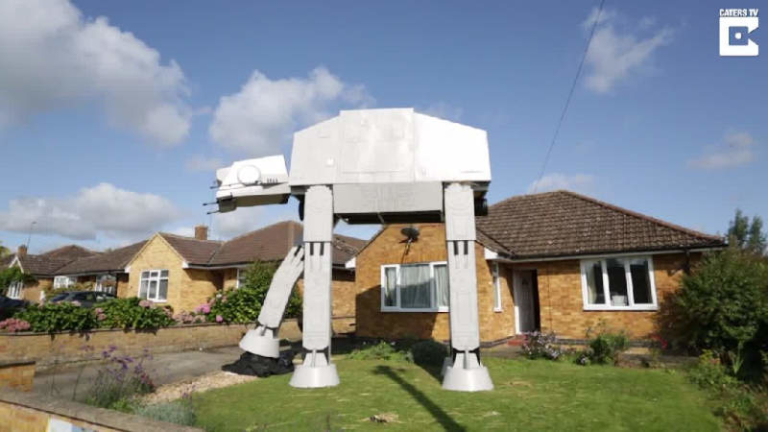 Star Wars fan builds life-size AT-AT Walker replica in his garden