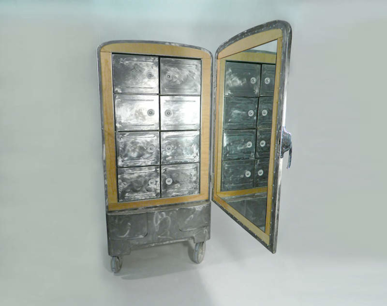 Upcycled fridge dressing cabinet by Rodney Allen Trice