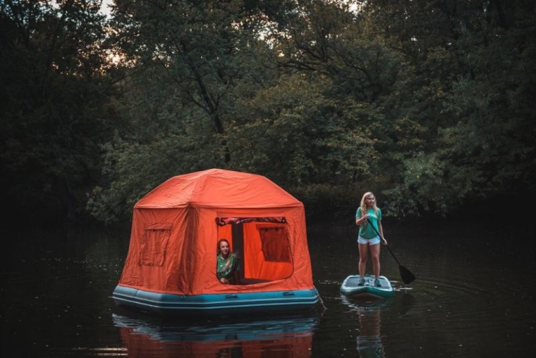 Now you can set up a floating camp on water with SmithFly’s Shoal tent