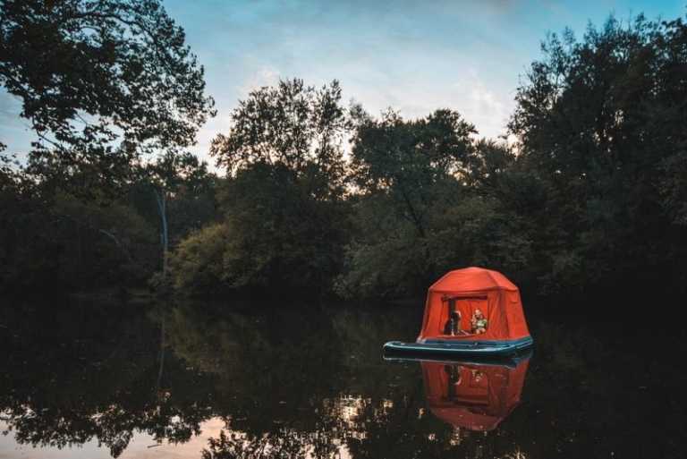 Now you can set up a floating camp on water with SmithFly’s Shoal tent