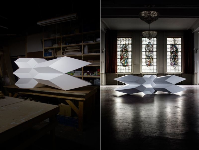 GG-loop’s Zephyrus sideboard has seven geometric modules