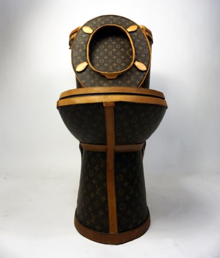 Loo-uis Vuitton golden toilet by Illma Gore is up for sale at Tradesy ...