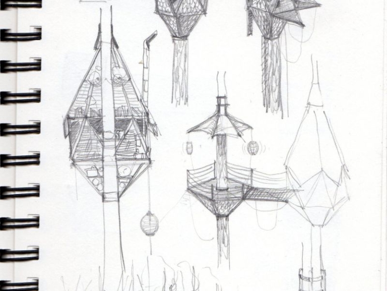 This low-impact treehouse pod is built around a tree trunk