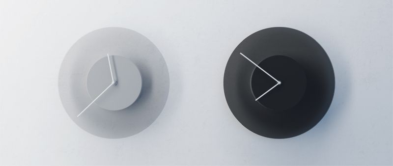 Dusk Clock Transitions From Light Gray to Black as the Day Goes On