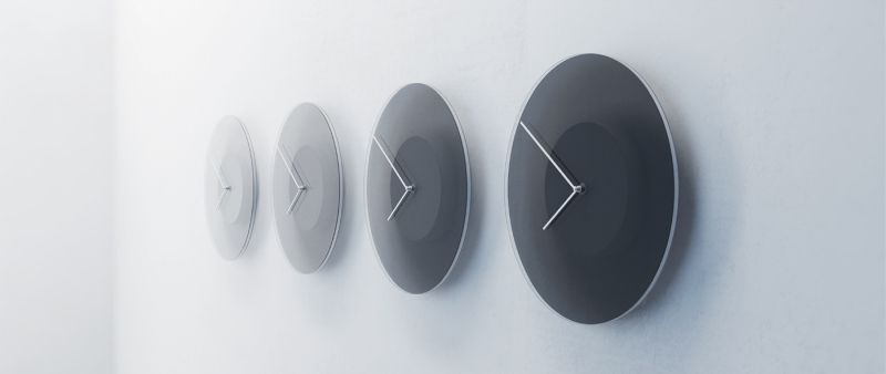 Dusk Clock Transitions From Light Gray to Black as the Day Goes On