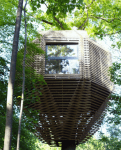 Geometric Treehouse Inspired by "Bird’s Nest" Brings You Closer to Nature
