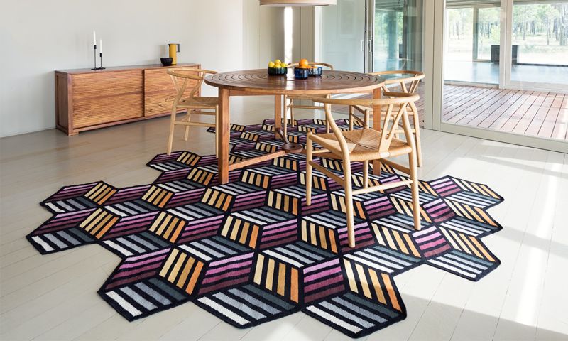 Parquet Modular Rugs by Front Fold up Into Poufs