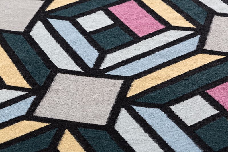 Parquet Modular Rugs by Front Fold up Into Poufs