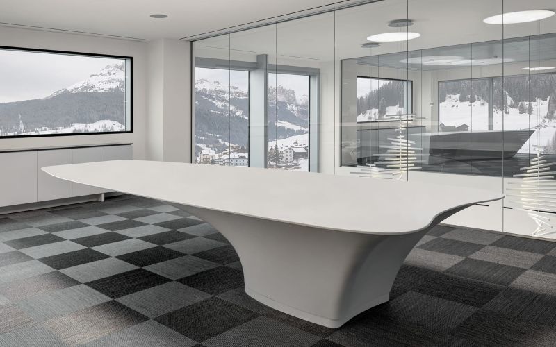 Fabio Gianoli’s Gravity-Defying Meeting Room Table Crafted From KRION