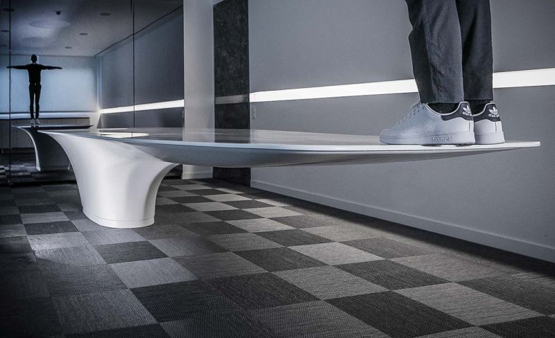 Fabio Gianoli’s Gravity-Defying Meeting Room Table Crafted From KRION
