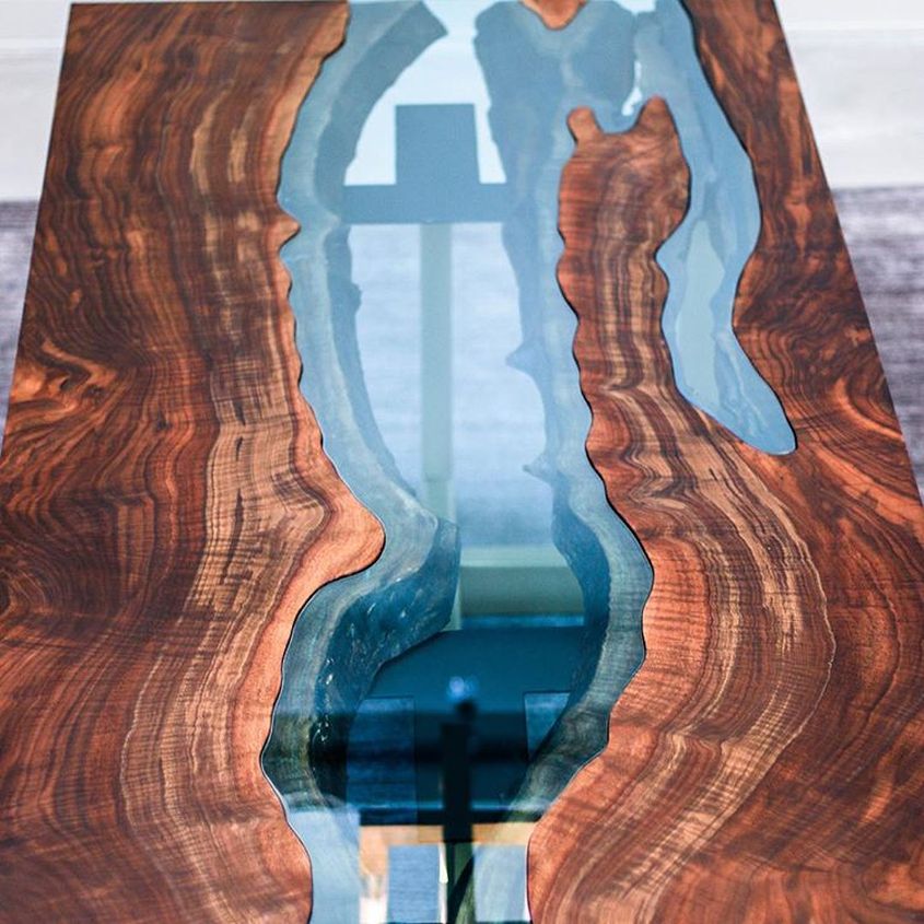 John Malecki’s DIY Live Edge River Table with Glass Inserts