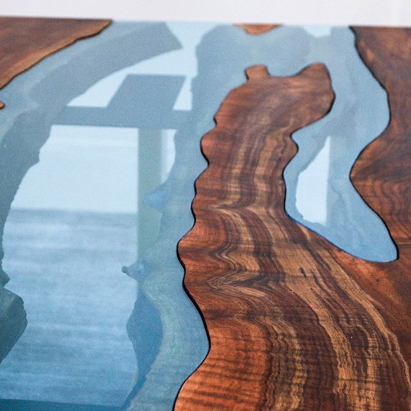 John Malecki’s DIY Live Edge River Table with Glass Inserts