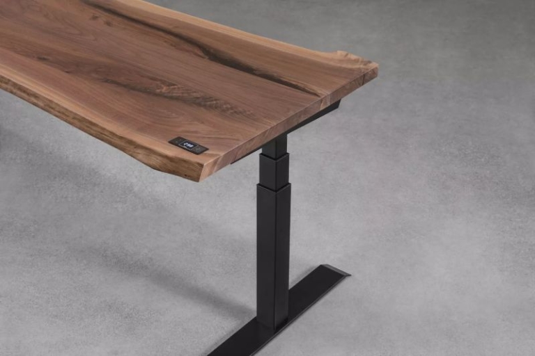 Alive Height-Adjustable Live Edge Desk by ergonofis
