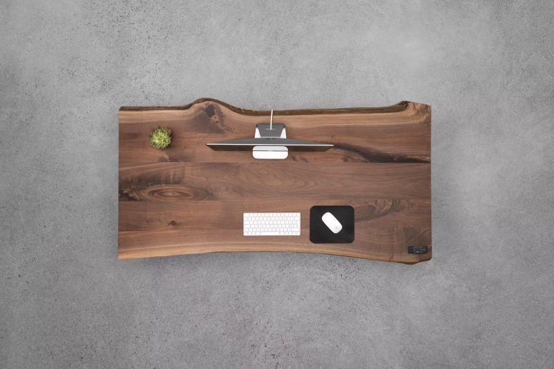 Alive Height-Adjustable Live Edge Desk by ergonofis
