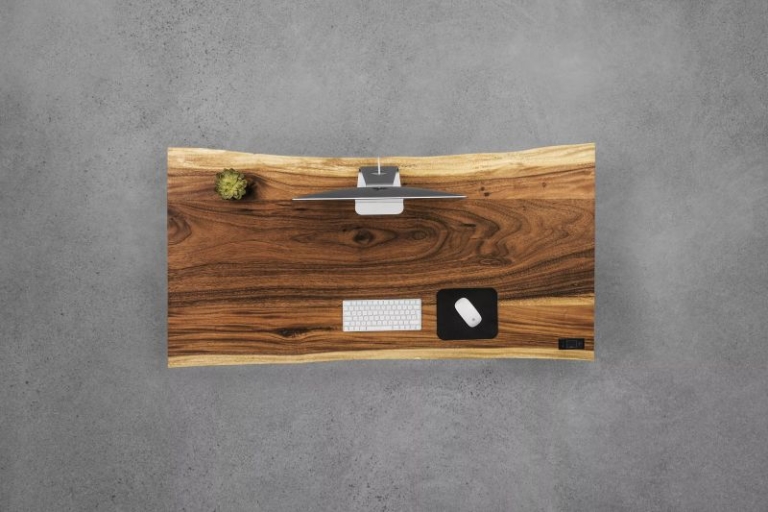 Alive Height-Adjustable Live Edge Desk by ergonofis