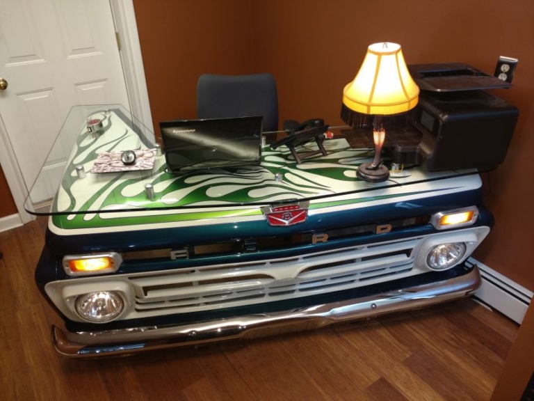 Dying Ford Truck Restored into Office Desk