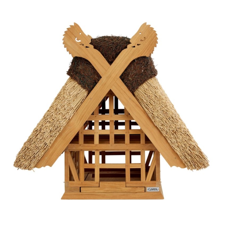 Birdhouse with Thatched Roof Brings Life to Your Garden