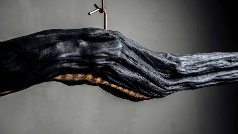 Burnt Tree Branch Pendant Lamp from Wdstck
