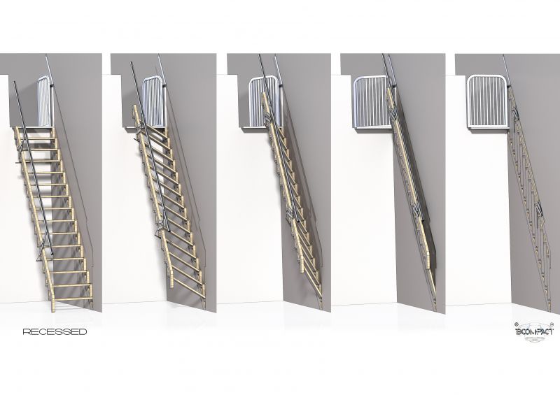 Bcompact Hybrid Stairs Fold Flat to Provide More Living Space