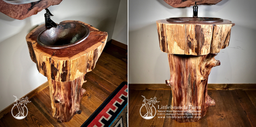 Littlebranch Farm Rustic Vanities Bring Tranquility of Nature to Bathroom