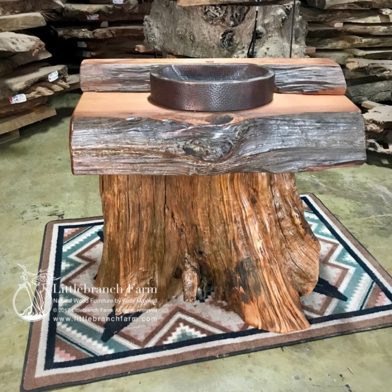 Littlebranch Farm Rustic Vanities Bring Tranquility of Nature to Bathroom