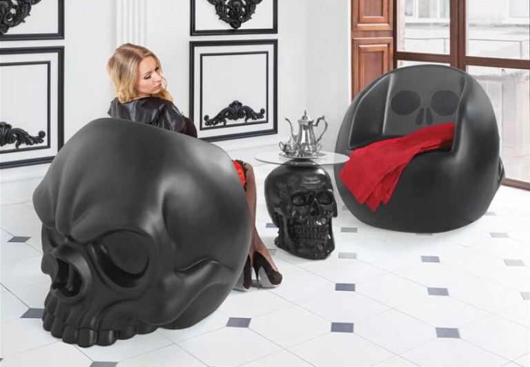 Lost Souls Gothic Skull Chair from Design Toscano
