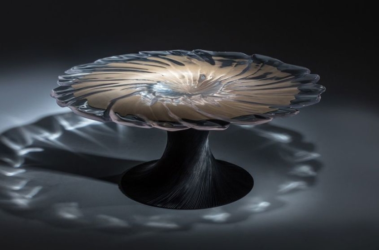 Wood and Resin Vortex Dining Table by Marc Fish