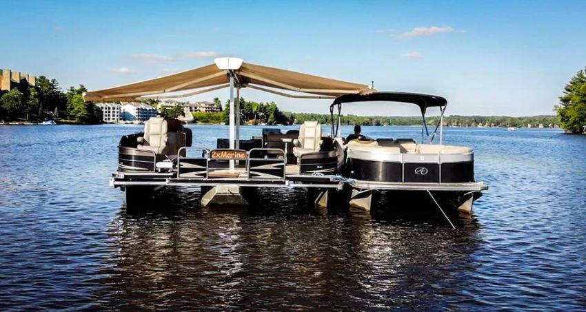 2x Marine Pontoon Expands to Twice Its Size With the Push of a Button