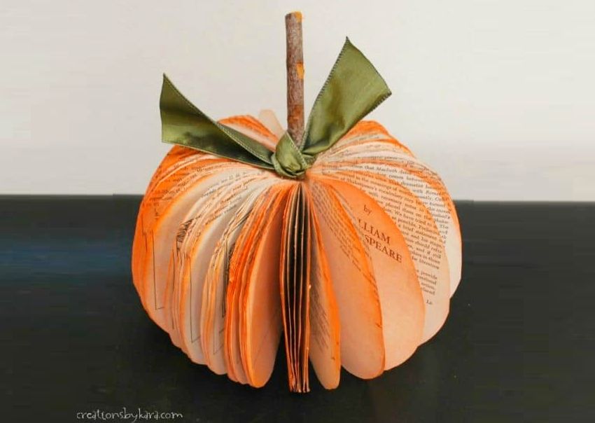 DIY Book Page Pumpkin is Fun Fall Craft for Nerdy Halloween Lovers