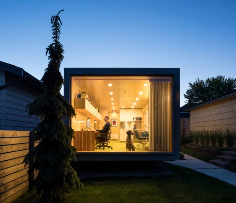Architect Turns Shipping Container into Home Office
