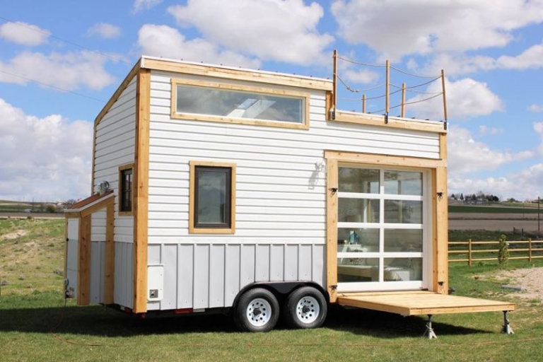 TAD Homes’ Tiny House on Wheels with Garage Door