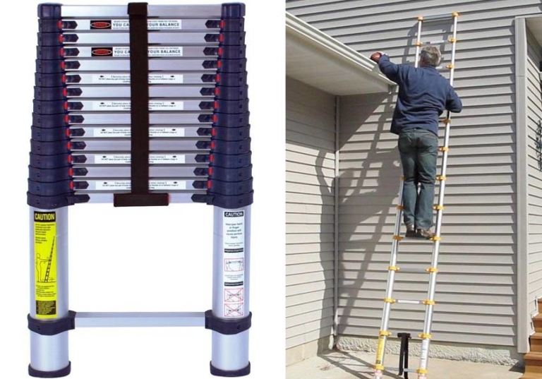 Xtend & Climb Telescoping Aluminum Ladder Opens by The Foot to 15.5ft