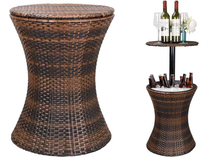 ZENSTYLE Height Adjustable Bar Table and Ice Bucket Combo