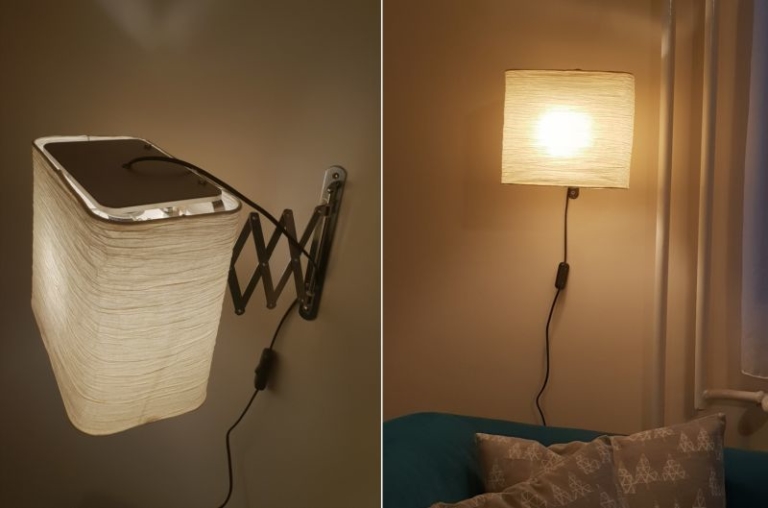 Ikea FRACK Hack: Wall-Mounted Reading Lamp Emits Soft, Warm Light