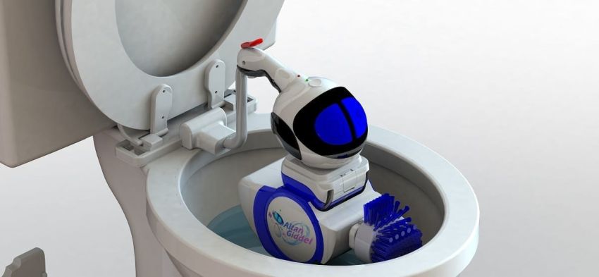Giddel Toilet Cleaning Robot Takes Care of Bathroom Hygiene