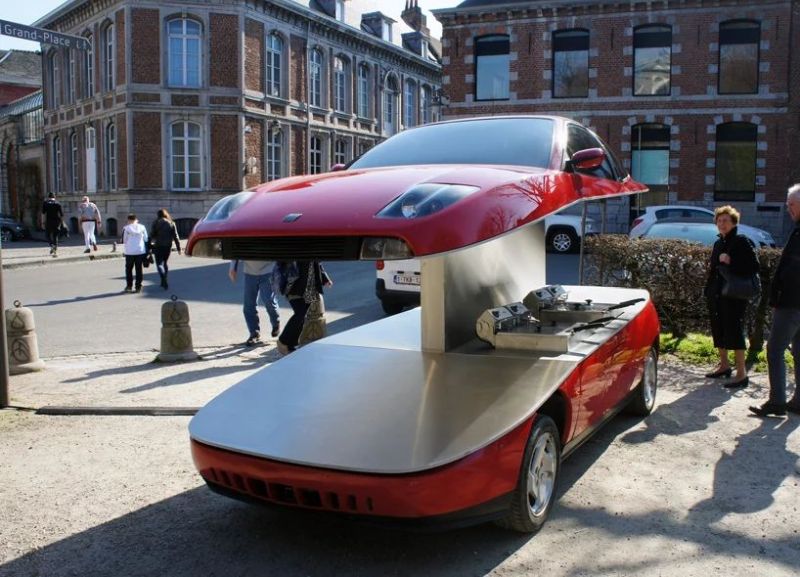 Benedetto Bufalino Turns Red Fiat Coupe into Street Food Car