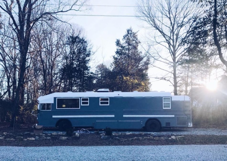School Bus Converted into Travelling Home for Spencer Family